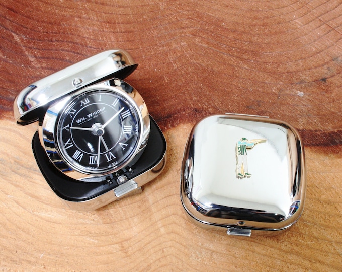 Vintage 1940s Westclox "raven" Wind-up Alarm Clock With Glass Face ...