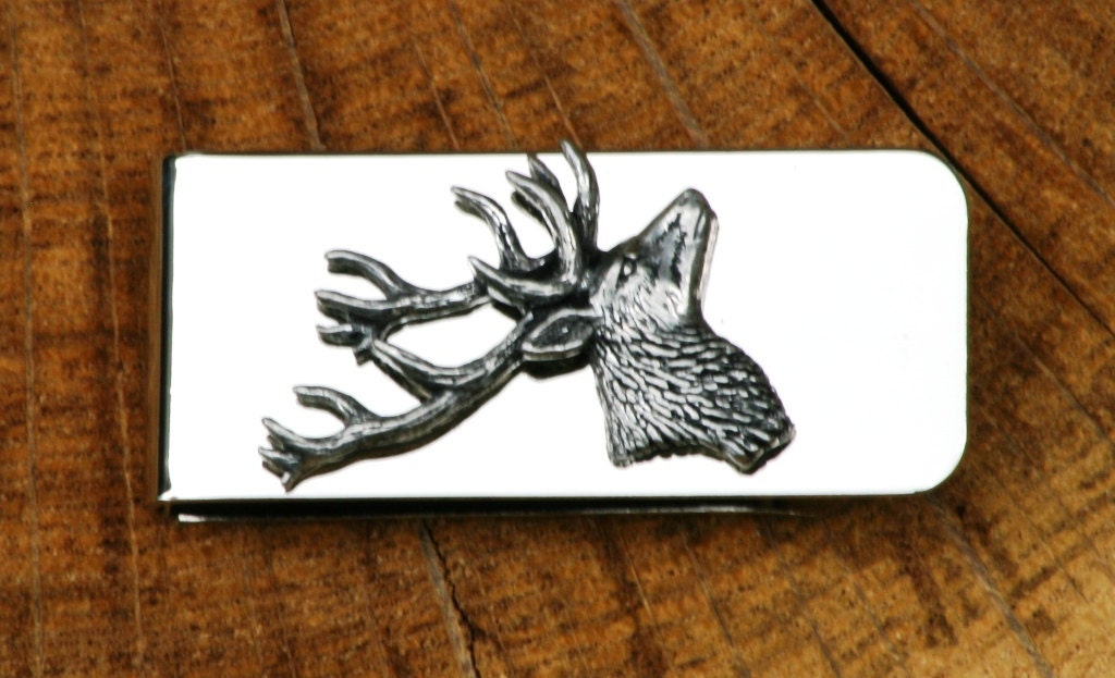 Stag Head Deer Money Clip Mens Engraved Hunting Gift 347 | Etsy