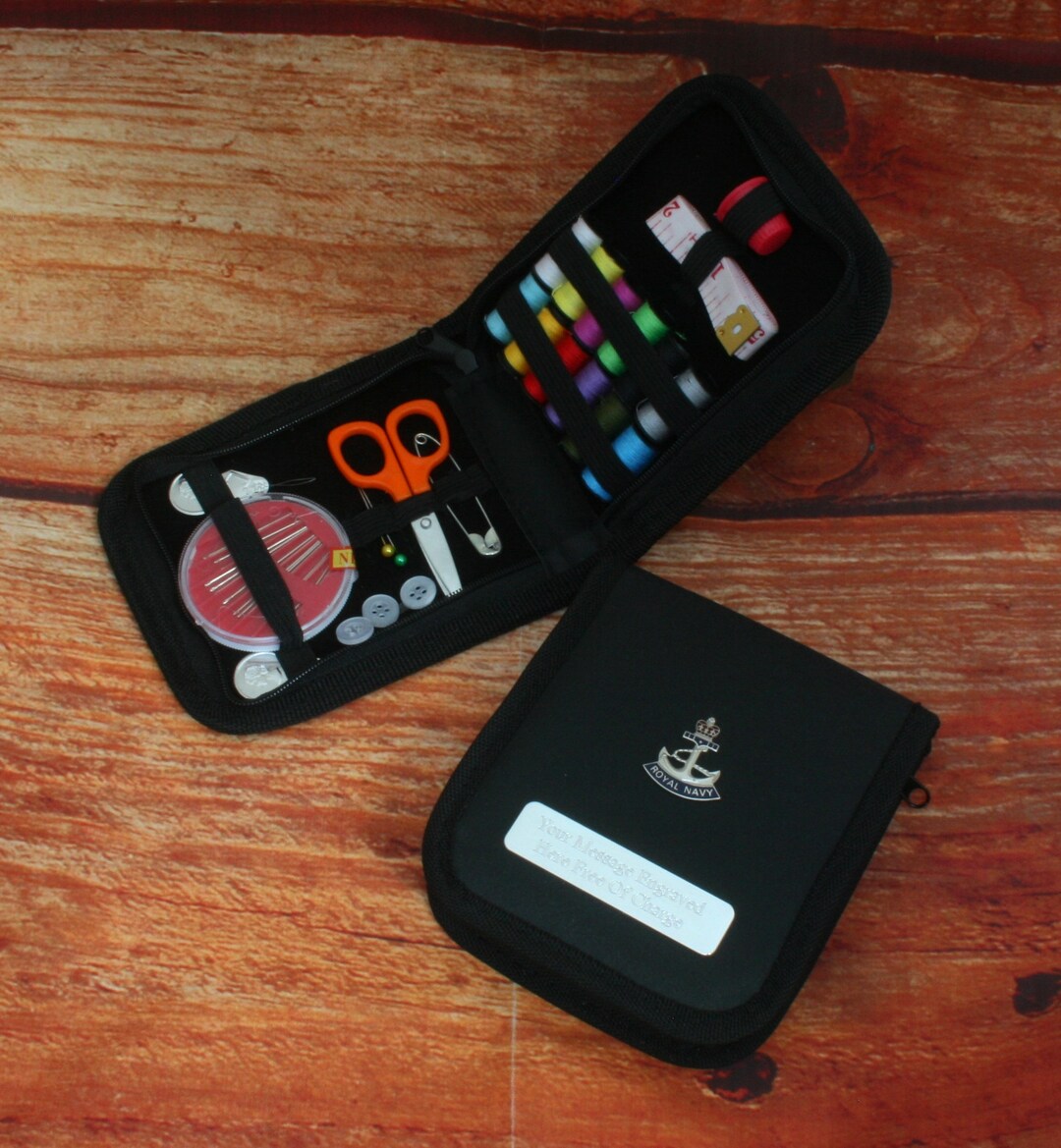 Royal Navy Anchor Travel Sewing Emergency Repair Kit With Zipper Canvas ...