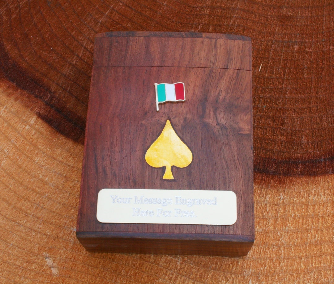 Italian Flag Wooden Playing Cards Box Including Playing Cards - Etsy UK