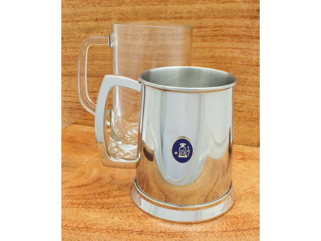 Masonic and Templar Tankard Beer Stein Glass or Metal FREE Engraving ...