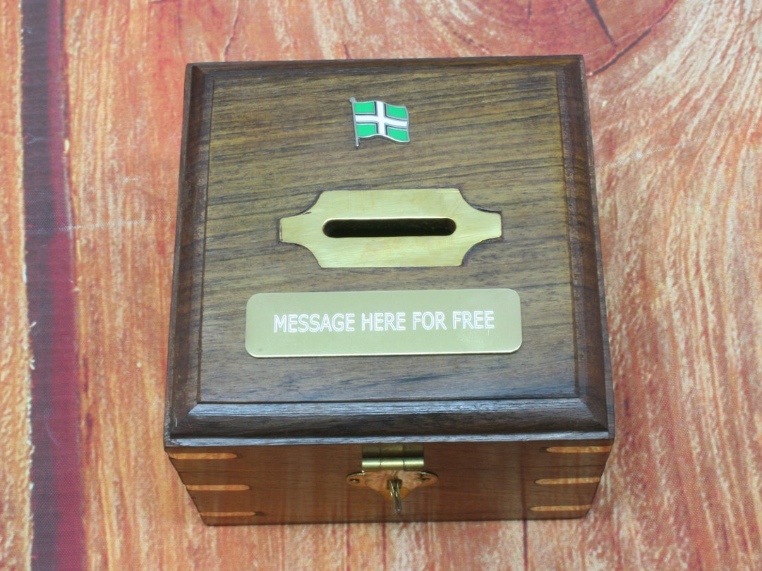 Devon Flag Wooden Money Box Chest With FREE Engraving - Etsy