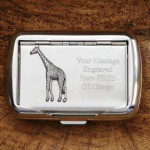 Giraffe Hand Rolling Tobacco Cigarette Tin Safari Nature Personalised ...