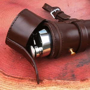 Riding Stirrups Design Saddle Flask and Leather Case Horse Riding Fox ...