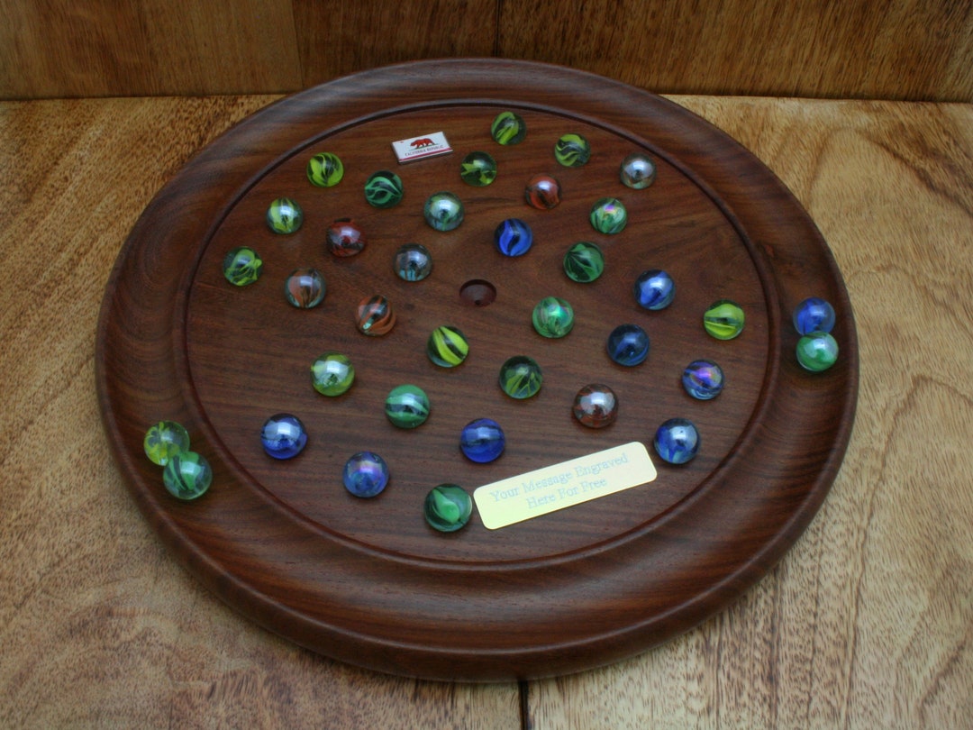 USA State Flags 12" Wooden Solitaire Set and Glass Marbles Ideal Home ...