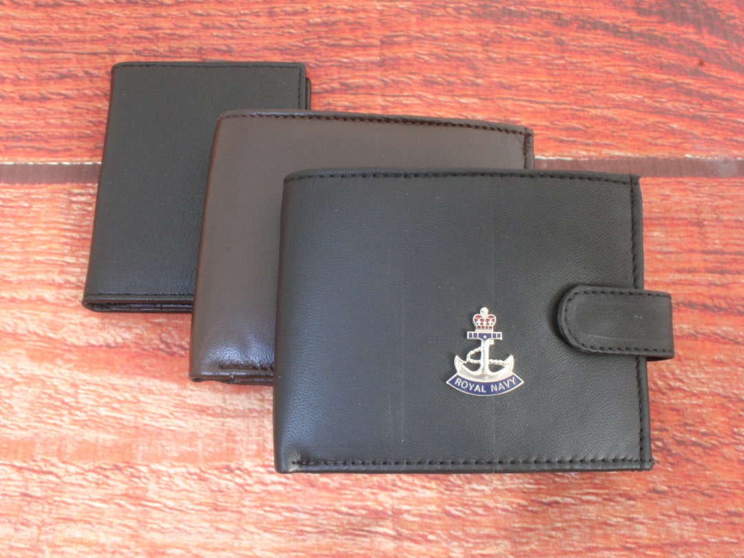 Royal Navy Regiments Leather Wallet Black and Brown or Card Holder Mens ...