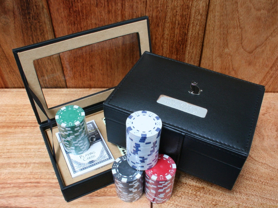 Pets Poker Chips Set Two Packs of Cards and Dice Personalised Free ...