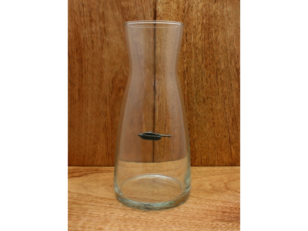 Army Tanks Glass Carafe 1 Litre Wine or Water Decanter Panzer Sherman ...