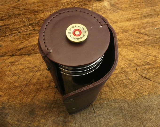 Picnic Cups in Leather Holder - Etsy UK