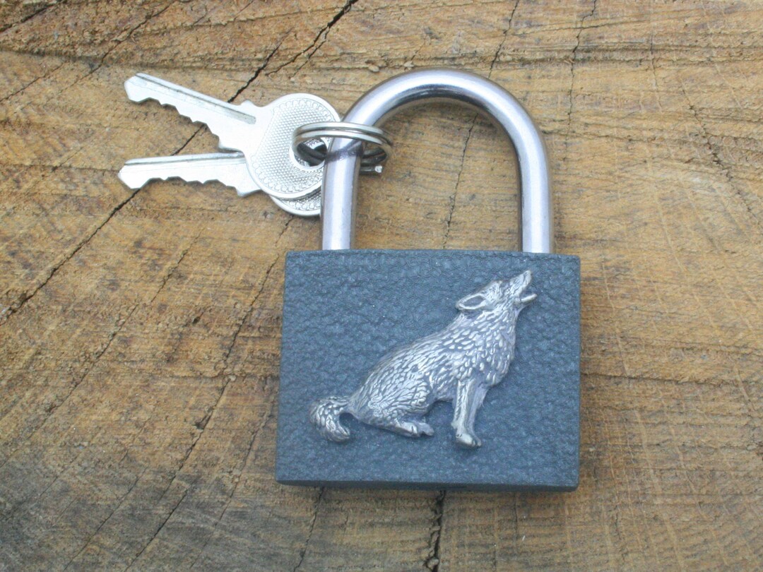 Coyote Dog Howling Engraved Padlock Love Wish Lock Wedding Anniversary ...
