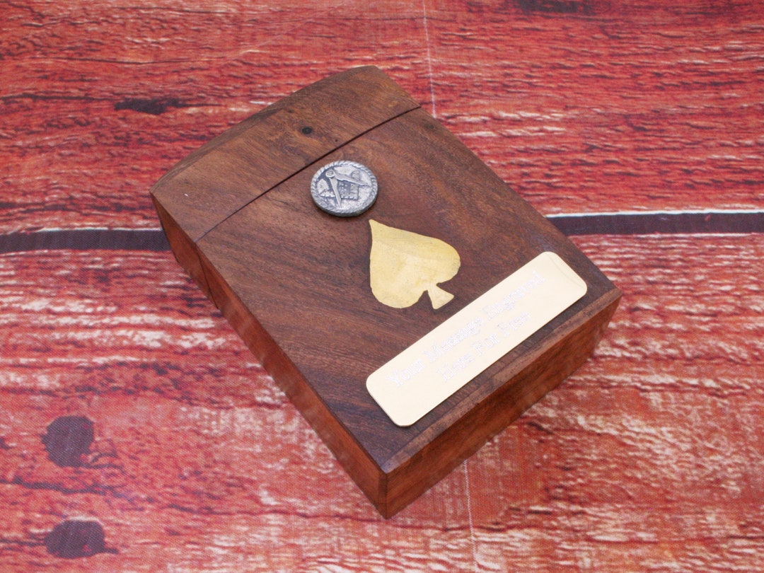 Masonic and Templar Wooden Playing Cards Box Including Playing Cards ...