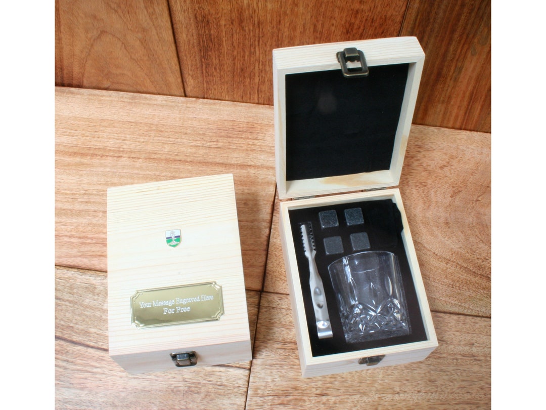 British Military Regiments Whiskey Gift Set Wooden Tumbler Box ...
