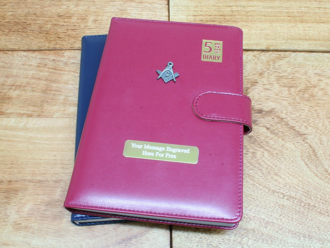 Masonic and Templar 5 Year Diary Organiser Journal Blue or Red ...