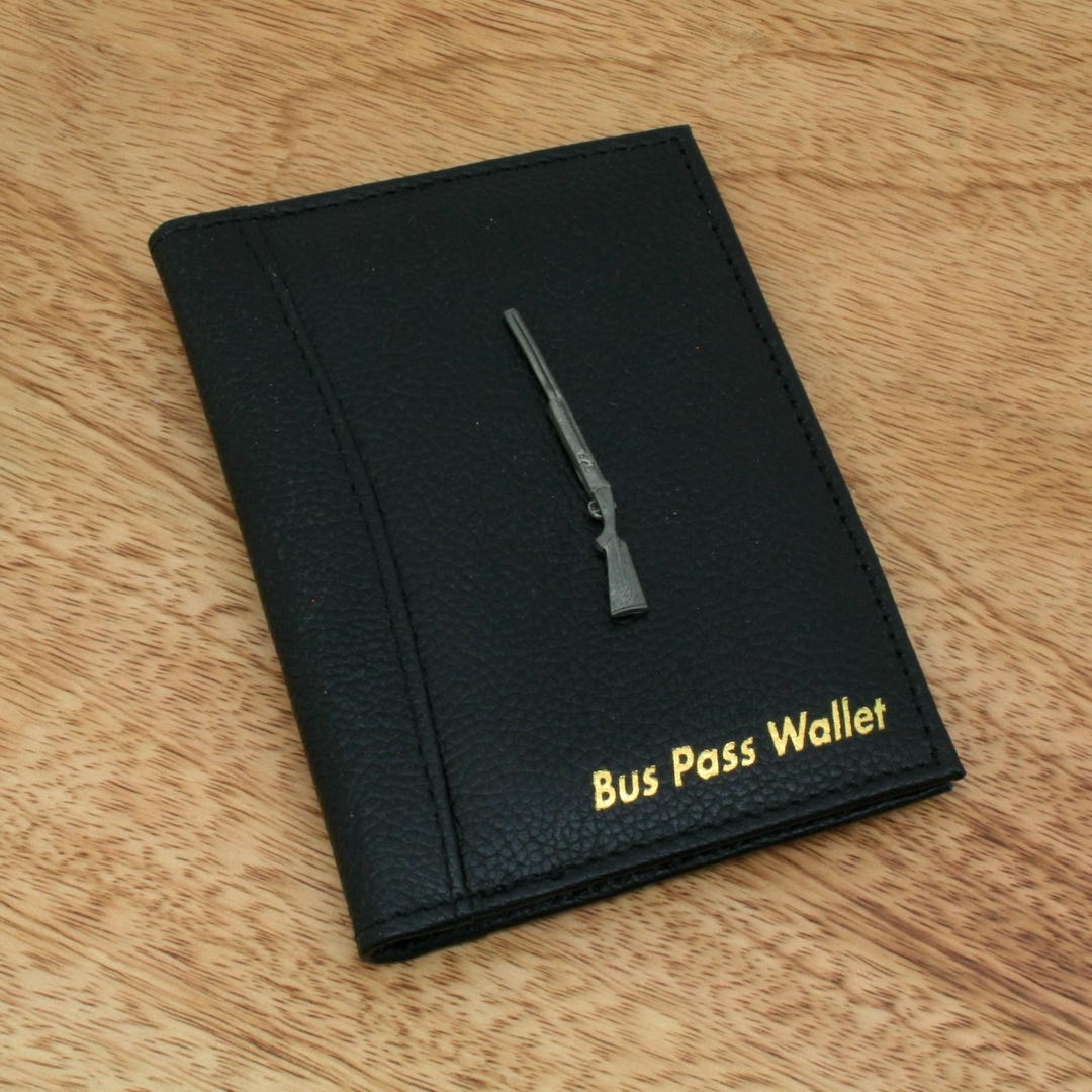 Shotguns and Rifles Bus & Train Pass Wallet ID Holder in Black Leather ...
