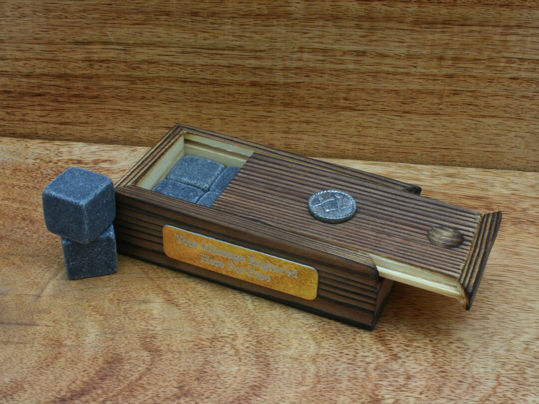 Masonic and Templar Ice Cubes Whiskey or Gin Stones in Wooden Box Set ...