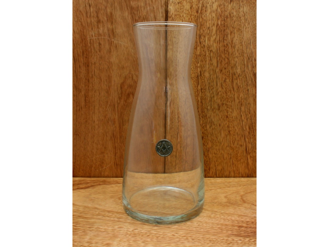 Masonic and Templar Glass Carafe 1 Litre Wine or Water Decanter Masonry ...