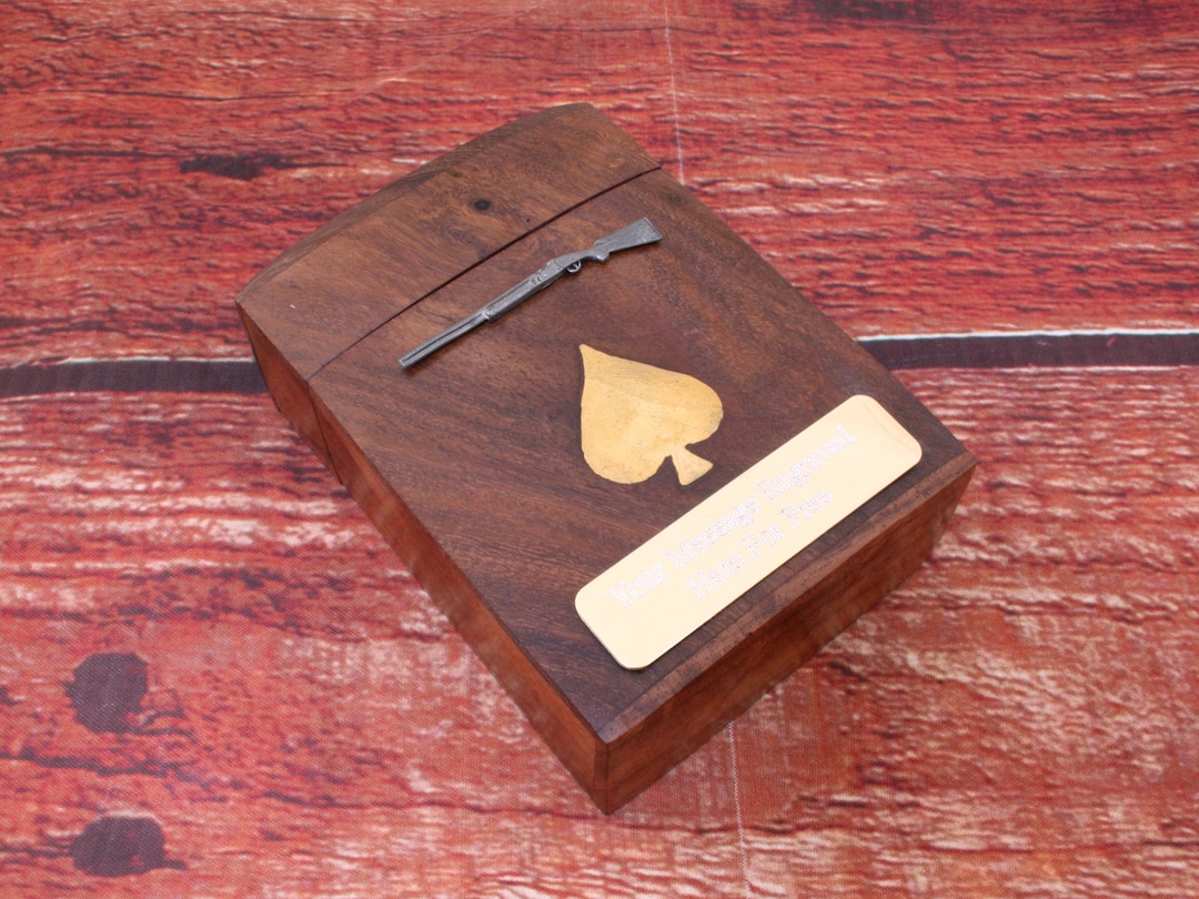 Shotguns and Rifles Wooden Playing Cards Box Including Playing Cards ...