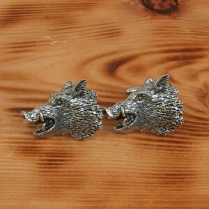 Wild Boar Hog Head Cufflinks Pewter UK Handmade Birthday Gift 034 Cu - Etsy