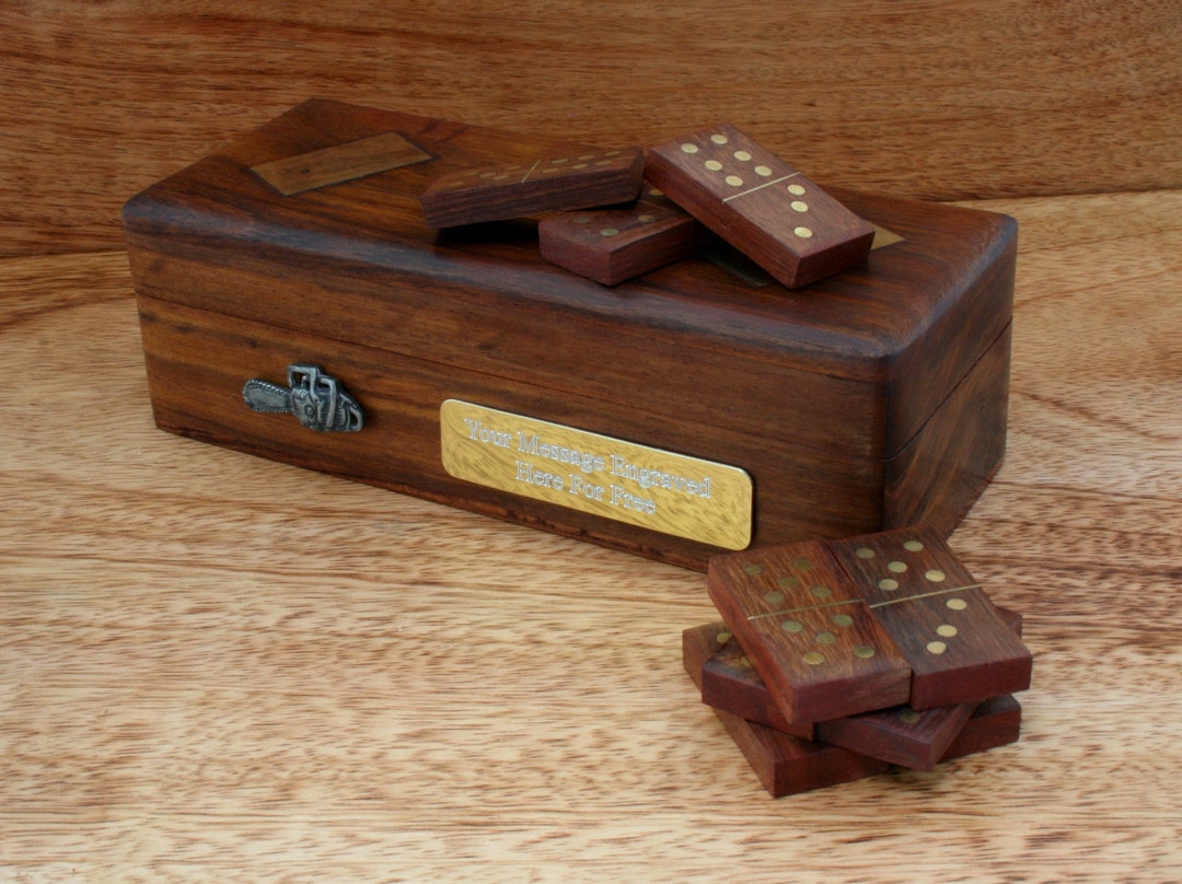 Canadian Icons Dominoes Wood With Brass Inlays in Wooden Presentation ...