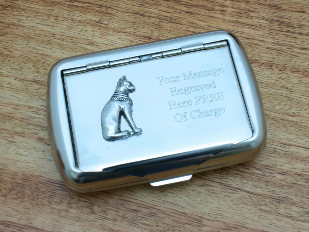 Egyptians Tobacco Tin Hand Rolling Cigarette Tin Free Engraving Cat ...