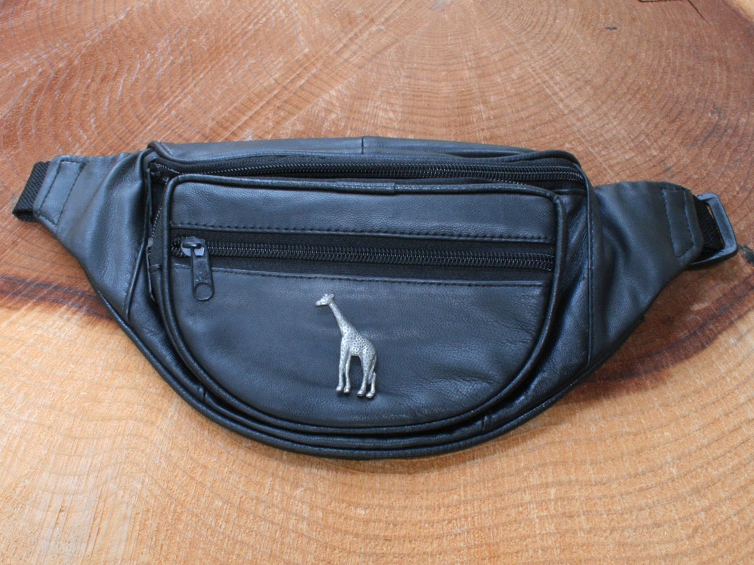 Safari Animals Leather Bum Bag Adjustable Travel Fanny Pack Giraffe ...