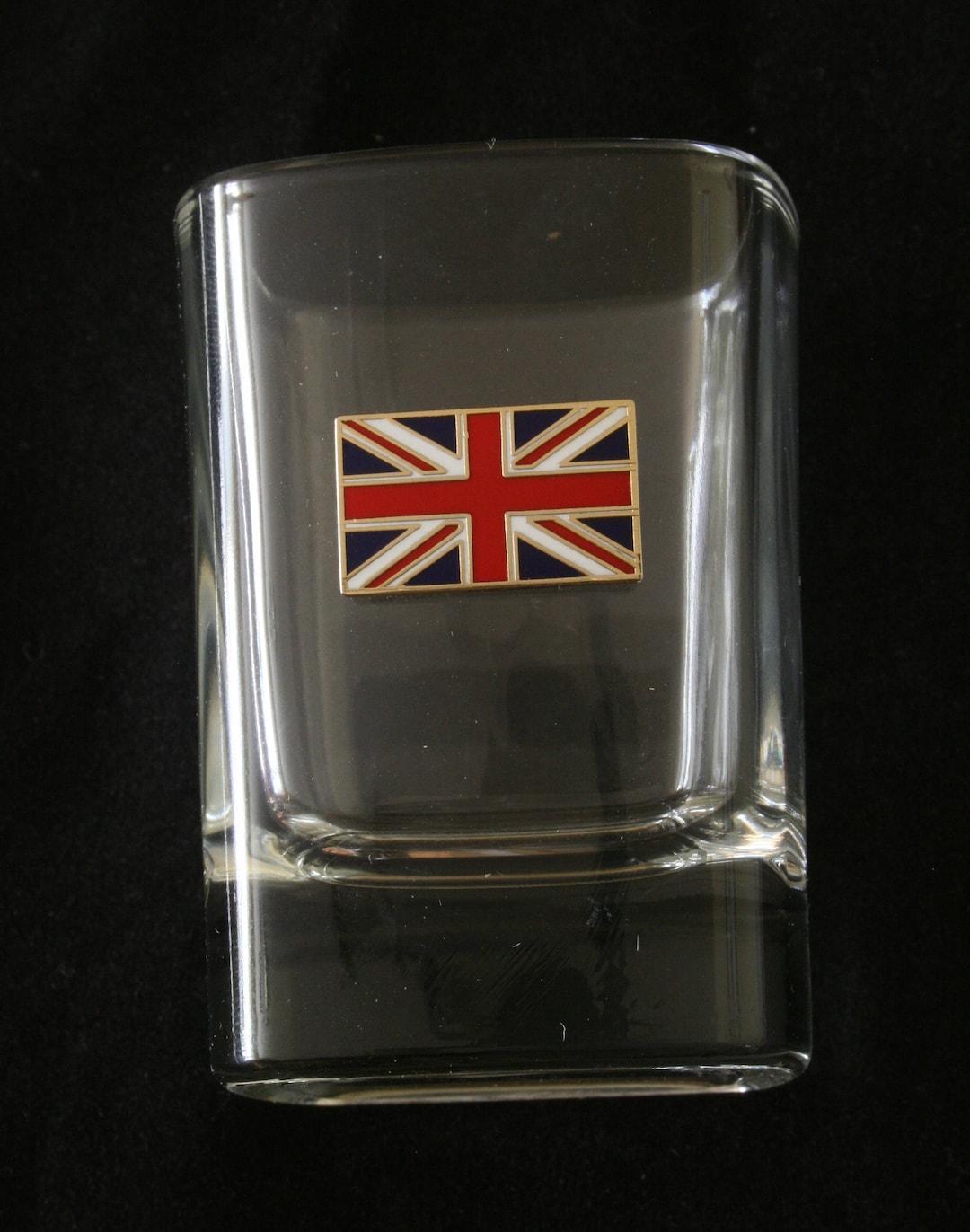 Pair of Union Jack Shot Glasses Crystal With Enamel Motifs Ideal ...