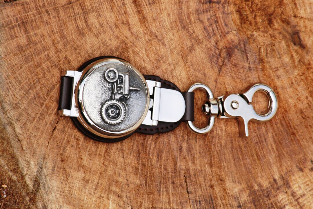 Tractor TE20 Brown Leather Fob Watch Clip on With Pewter Front - Etsy