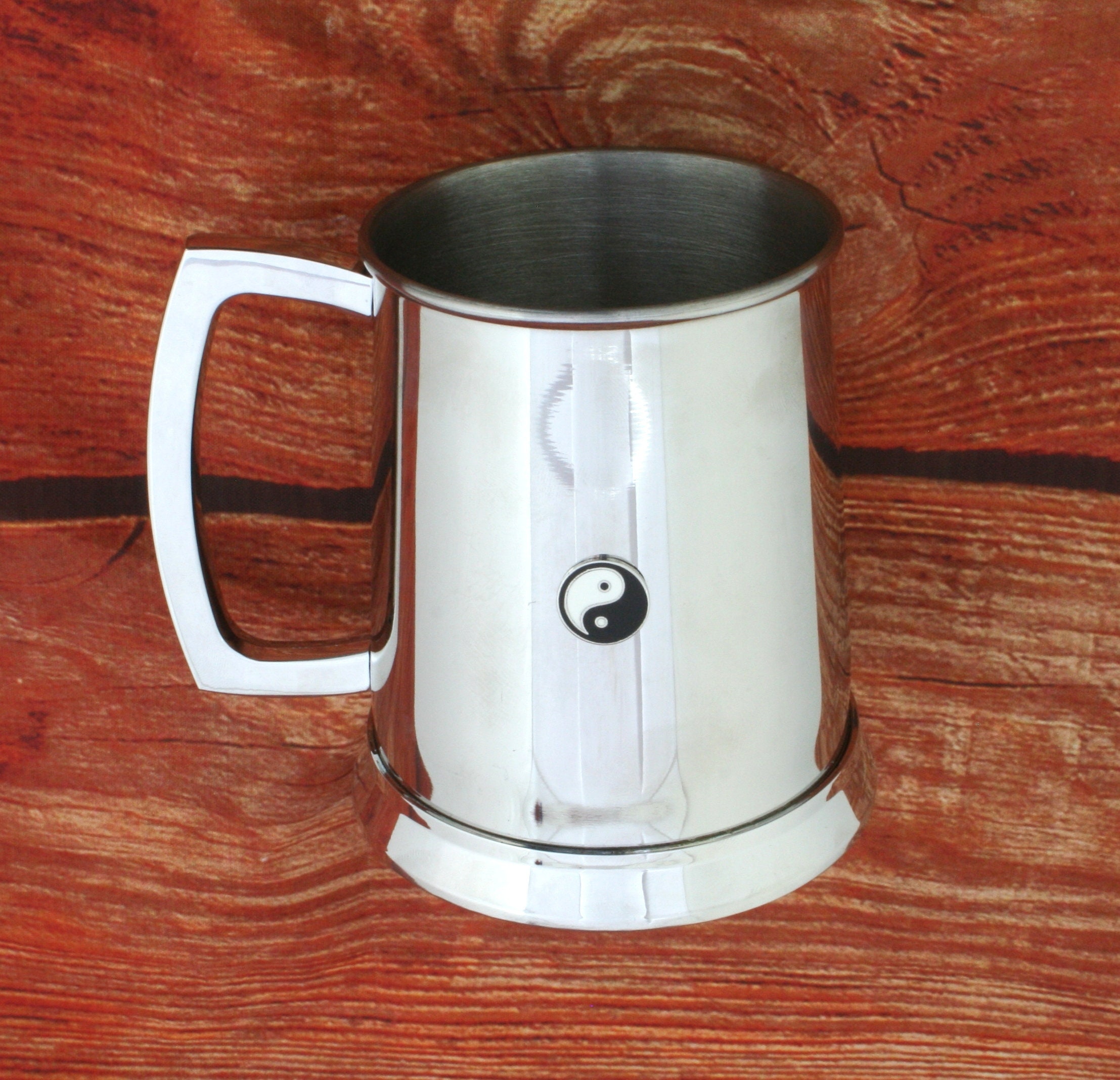 Yin Yang Glass Tankard Drinking Stein Gift Free Engraving 406 Kitchen ...