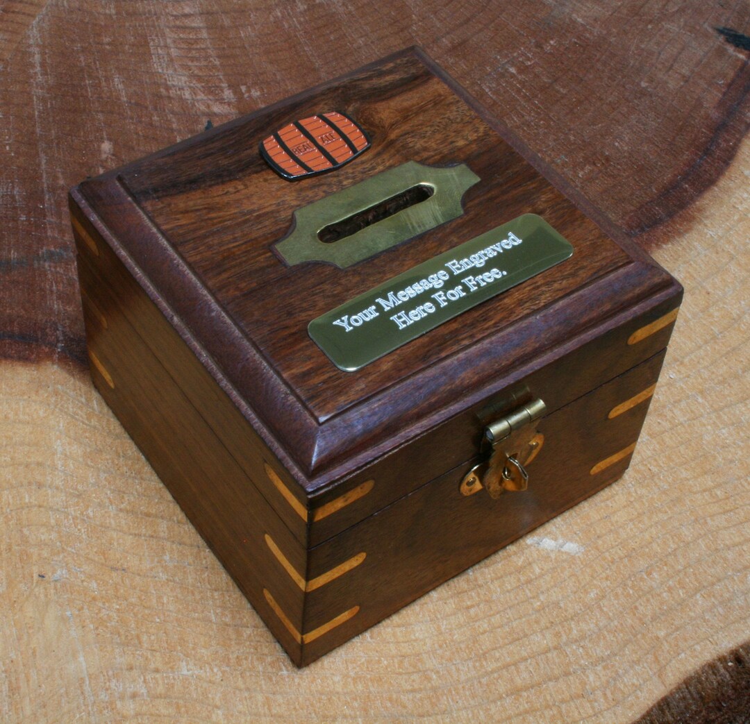 Real Ale Barrel Wooden Money Box Chest With Personalised Free Engraving ...