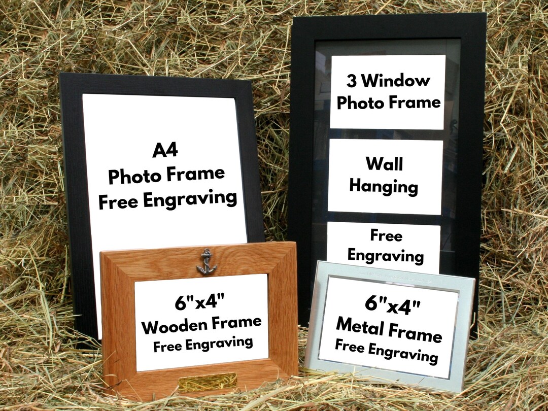 Pirates Personalised Wood or Metal Picture Frame - 4"x6" & A4 ...