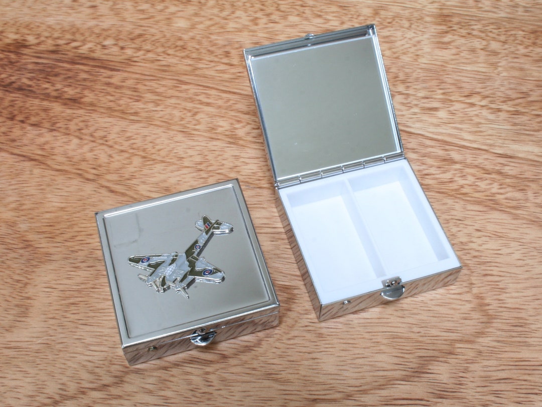 Military Planes Pill Mint Trinket Box With Mirror Square Chinook Apache ...