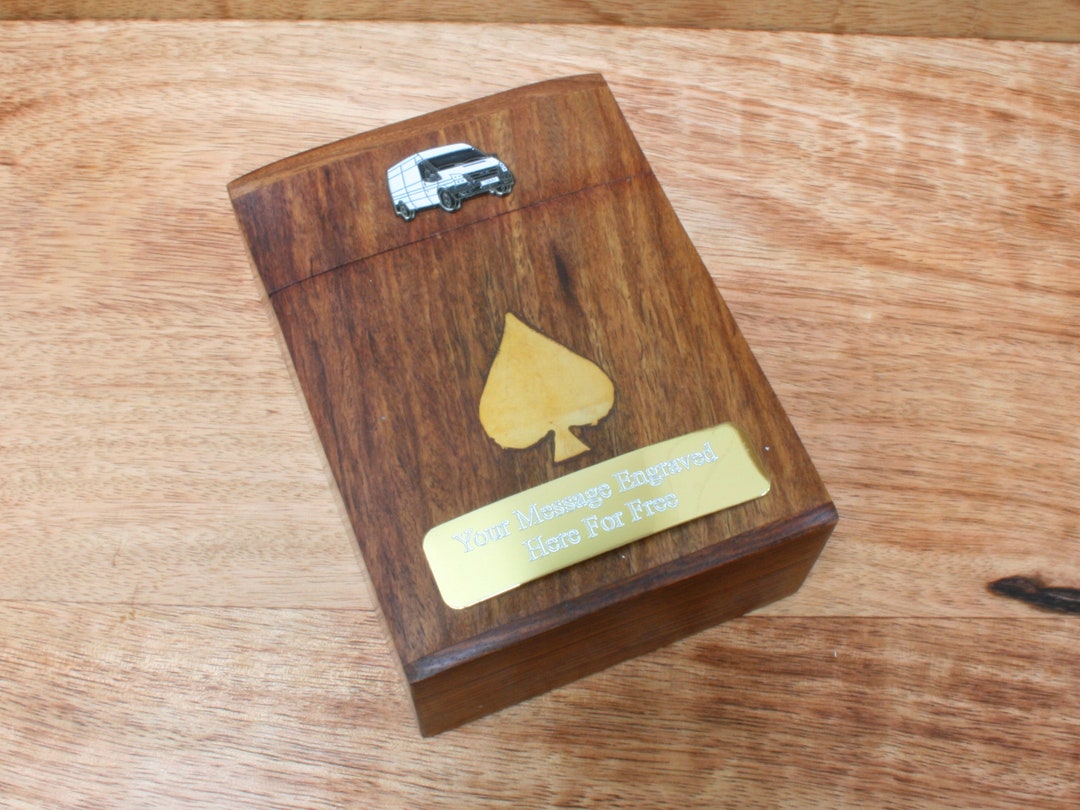 Vans and Vehicles Wooden Playing Cards Box and Playing Cards With ...