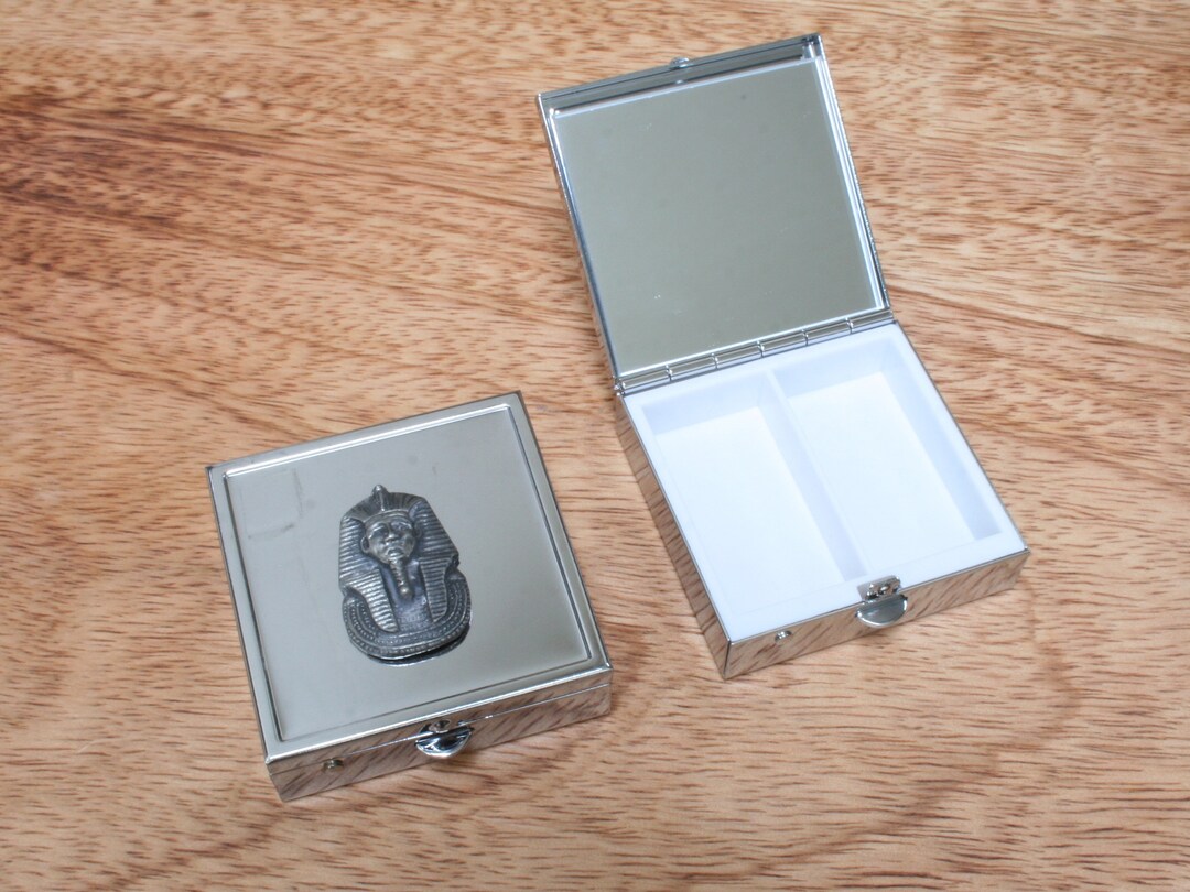 Egyptians Pill Mint Trinket Box With Mirror Square Chinook Apache Tour ...