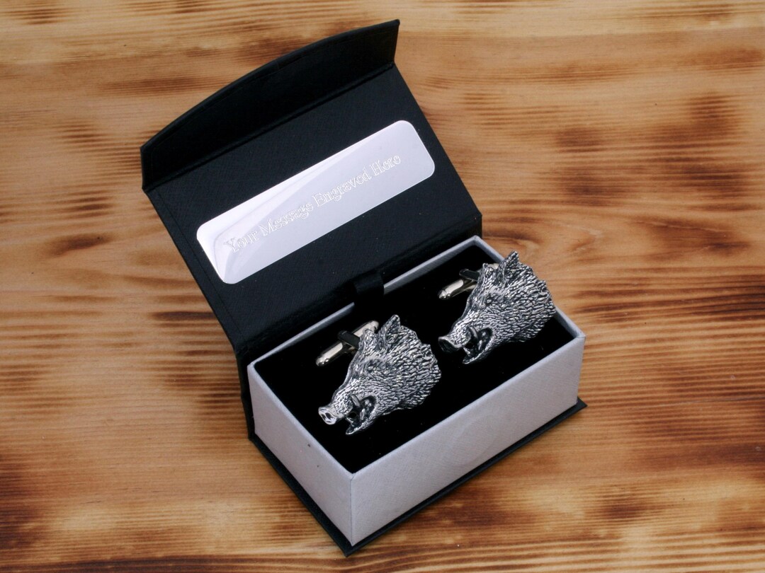 Wild Boar Hog Head Cufflinks Pewter UK Handmade Birthday Gift 034 Cu - Etsy
