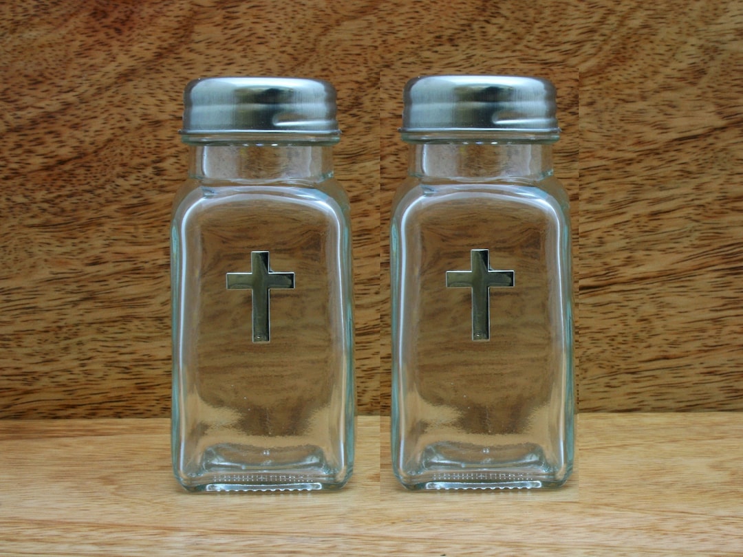 Religious Symbols Glass Salt and Pepper Shakers With Screw Top for Home ...