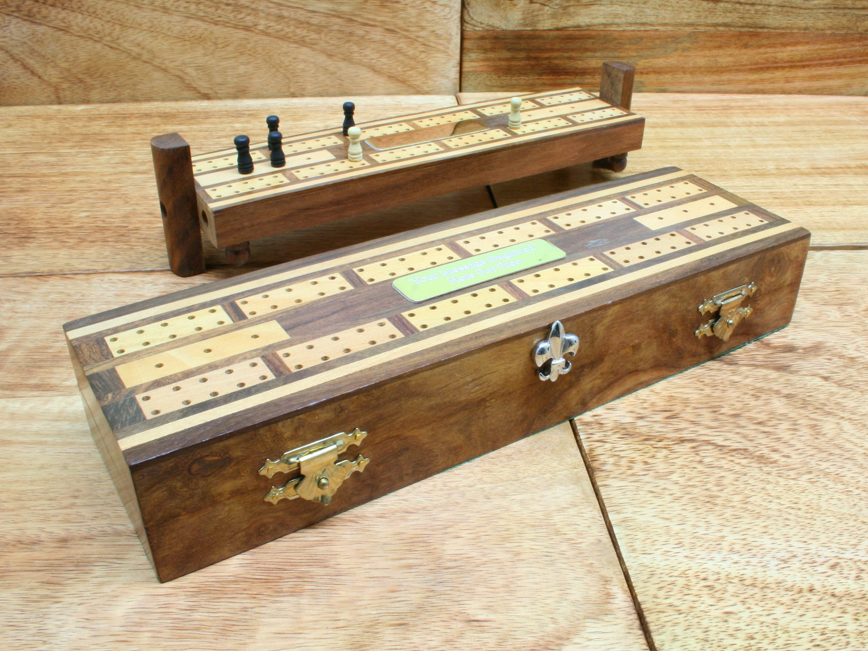 Famous Symbols Cribbage Board Wooden Two Sizes Crib League Personalised ...