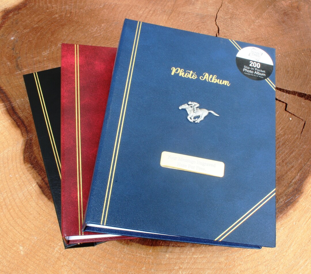 Horse Racing Photo Album Blue, Black or Red Holds 200 6x4" Photographs ...