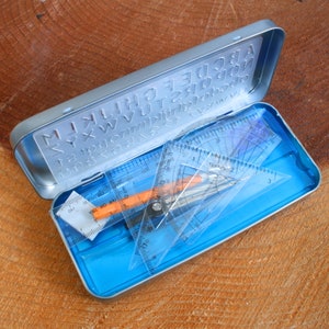 Greek Mythology Geometry Set in Tin, Compass, Ruler, Set Squares Math ...