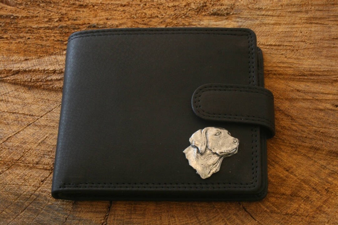 Labrador Head Leather Wallet Brown or Black Leather Gundog Father's Day ...