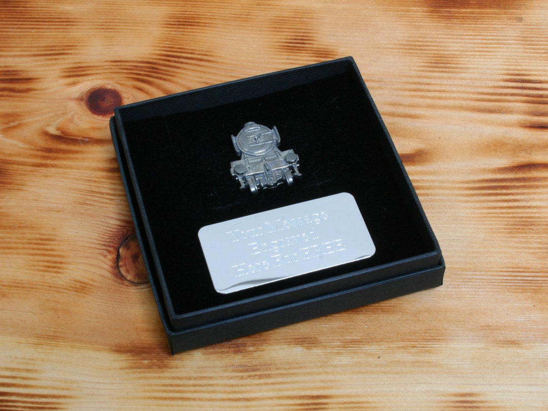 Trains and Railways Pin Lapel Badge or Magnet in Personalised Gift Box ...