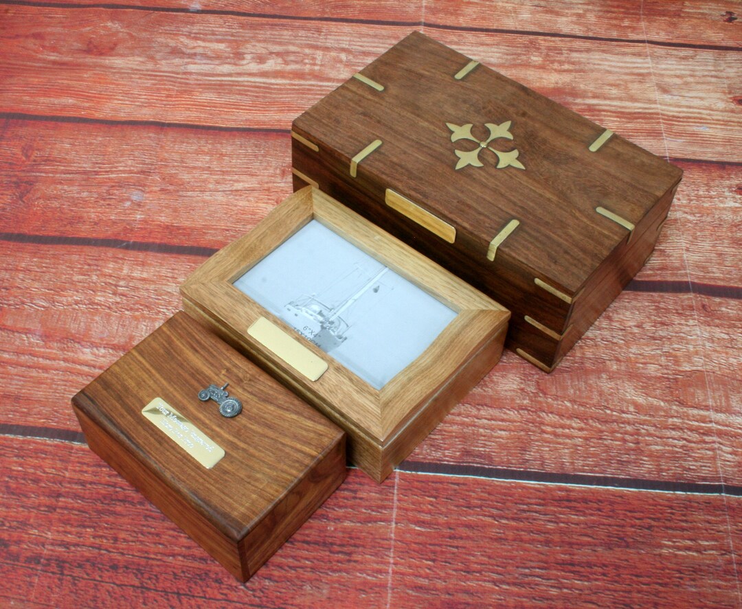 Farm Vehicles Wooden Jewellery Memory Keepsake Boxes With Personalised ...