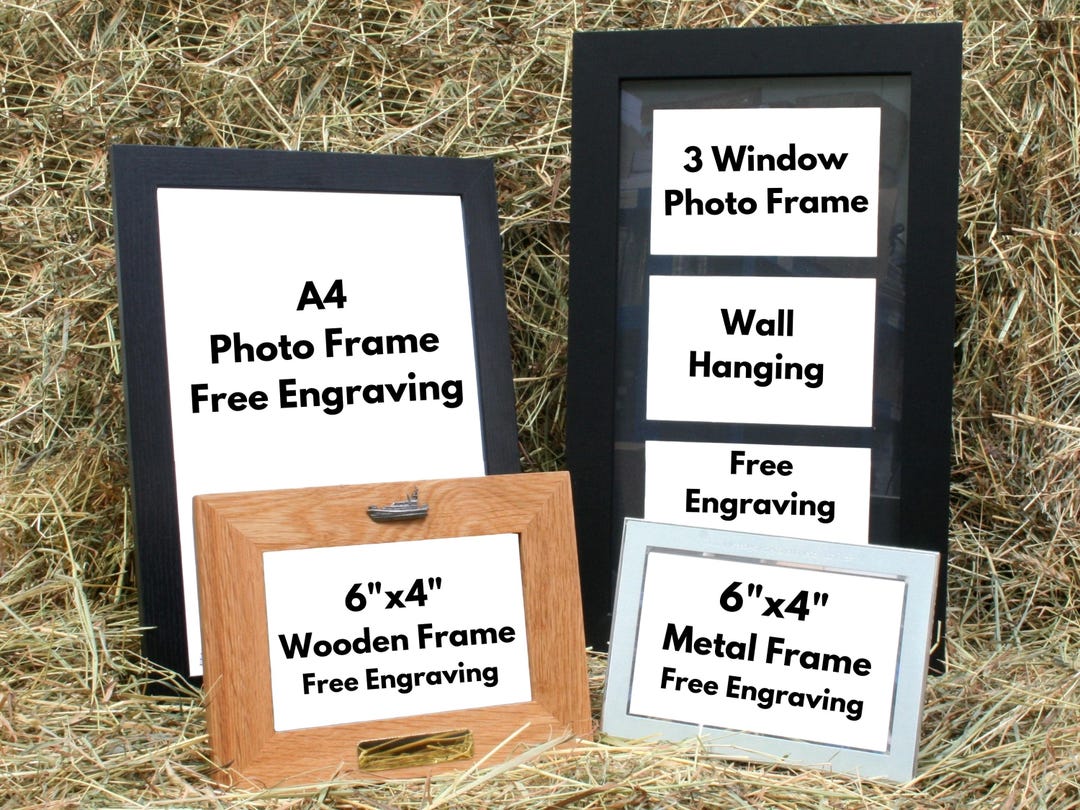 Boats and Vessels Personalised Wood or Metal Picture Frame - 4"x6" & A4 ...