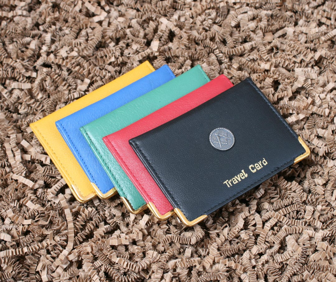 Masonic and Templar Bus & Train Pass Wallet ID Holder in Black Leather ...