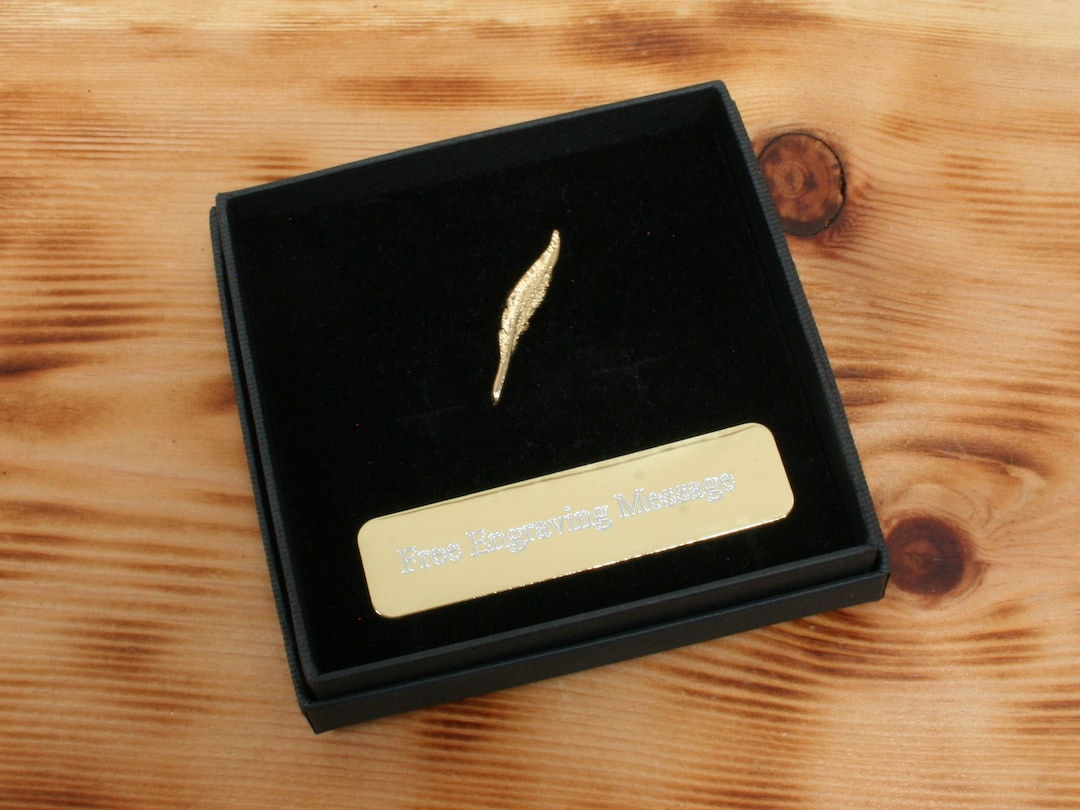 Quill Gold Plated Pin Lapel Badge Shakespeare Writing Literature ...