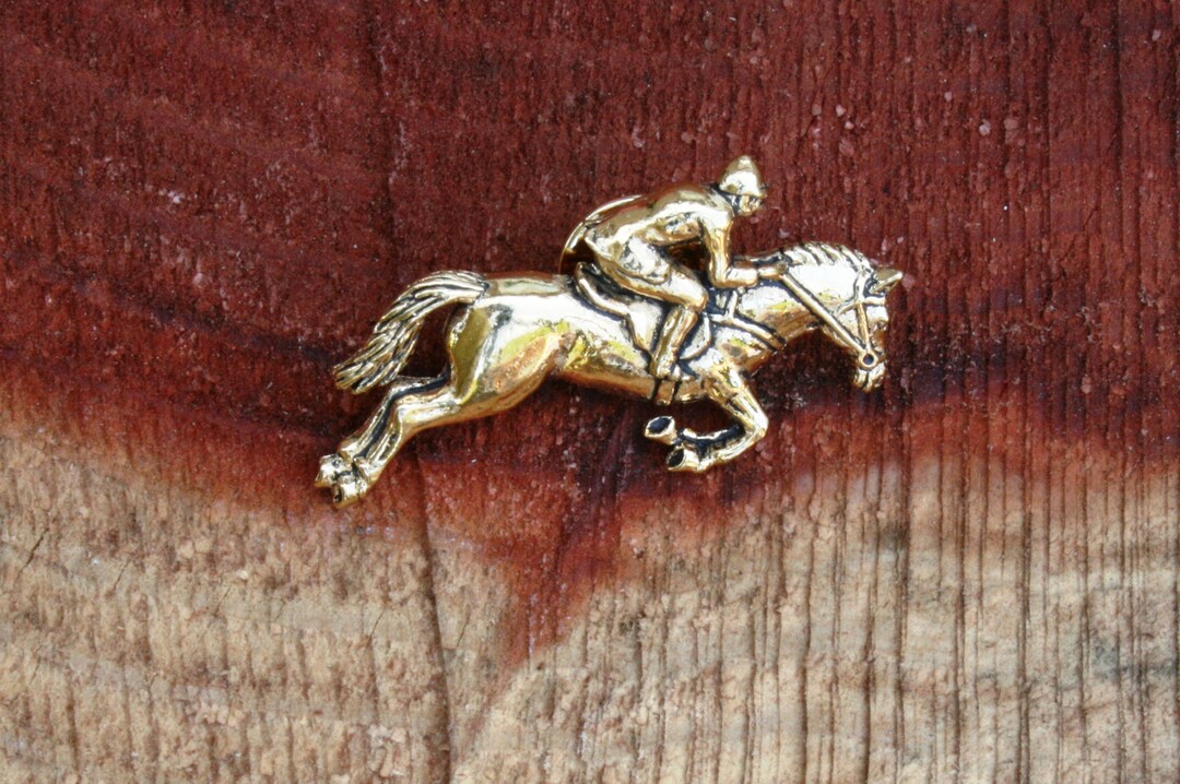 Eventing Horse and Rider Gold Plated Pin Lapel Badge - Etsy