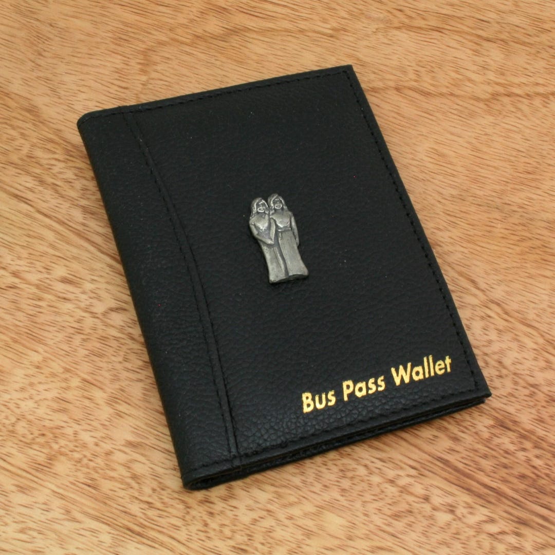Star Signs Bus & Train Pass Wallet ID Holder in Black Leather Gift ...