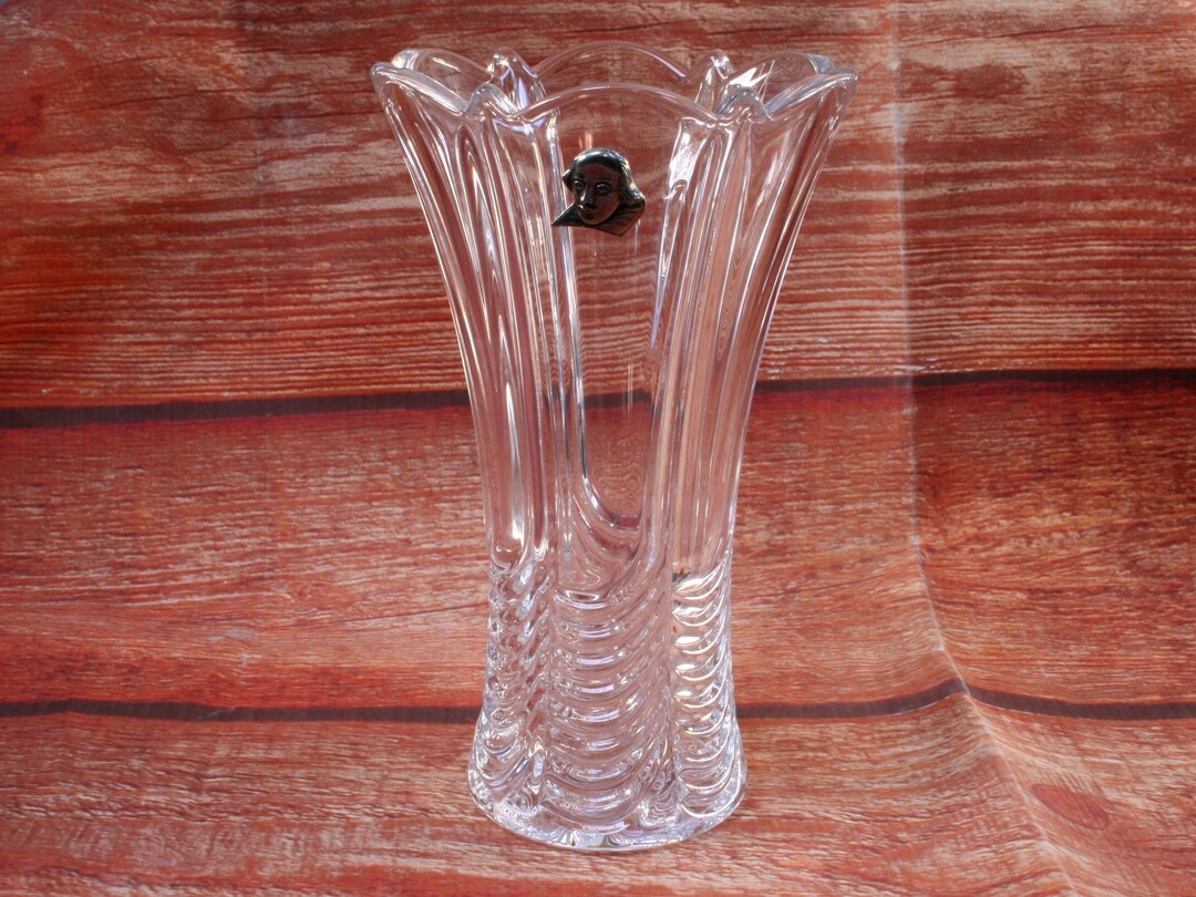 Shakespeare Table Flower Vase Fluted Cut Crystal Glass Vase Macbeth ...
