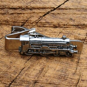 Steam Train Locomotive Tie Clip Tack Slide Bar UK Handmade Steam Train ...