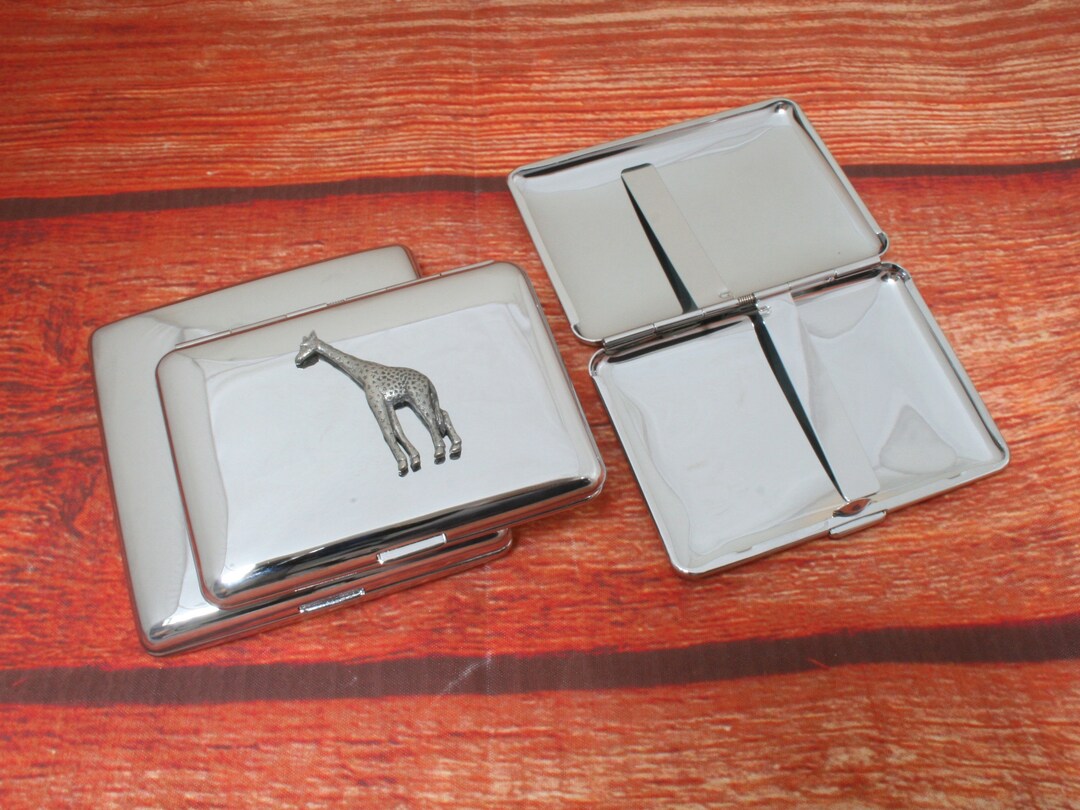 Safari Animals Cigarette Tin Chrome Plated Steel Medium or Large Free ...