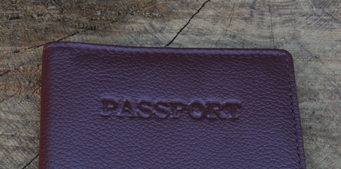 T-rex Whole Real Leather Passport Case RFID Black or Burgundy | Etsy